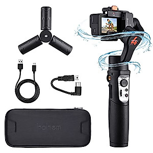 3 Axis Gimbal Stabilizer, Handheld Tripod Mount for Video Recording, Bluetooth Control, Compatible with YI Cam, Insta 360, Sony RX0, Gopro Hero 11/10/9/8/7/6/5, Osmo Cameras, hohem iSteady Pro4
