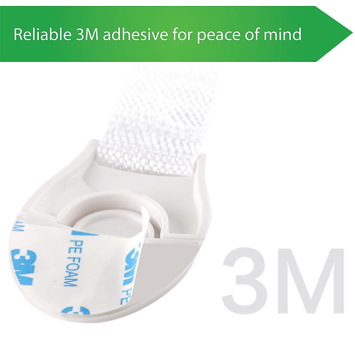 Child Safety Strap Locks (5 Pack) for Proofing Fridge, Cabinets, Drawers, Dishwasher, Toilet, 3M Adhesive No Drilling or Magnets for Furniture Kitchen Ovens Toilet Seats