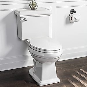 Miseno MNO240C2BWH Miseno MNO240C Santi Two-Piece High-Efficiency Toilet with Elongated Chair Height Bowl - Includes Soft Close Seat, Wax Ring Kit, and Classic Style Tank Lid