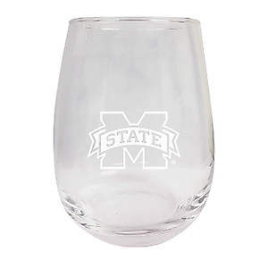 R and R Imports Mississippi State Bulldogs Etched Stemless Wine Glass 15 oz 2-Pack Officially Licensed Collegiate Product