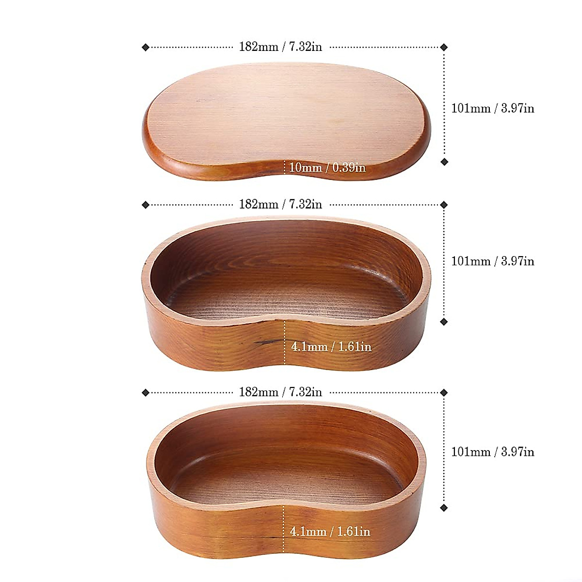 AOOSY Japanese Bento Box, Lunch Boxes, Japanese Double Layer Natural Wooden Bento Boxes Lunch Box For Adult Picnicking Office Hiking Camping