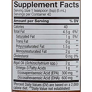 Nature's Way NutraVege Extra-Strength Omega-3 Plant Based Liquid Supplement- Vegan- Cranberry Orange Flavored, 6.8 oz