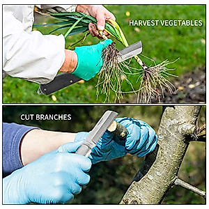 Linsen-outdoor Black Handle Pruning Knife,Grafting Knife, Stainless Steel Garden Budding Knife, Folding Pocket Knife for Grafting Multi Cutting Tool, Weed Bushes Branches Mushroom Diggig Knife