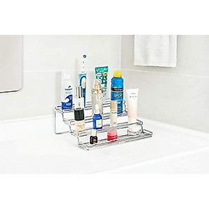 MEIQIHOME 4 Tier Spice Rack Organizer Step Shelf Countertop Spice Storage Holder, for Kitchen Cabinet Cupboard Pantry, Metal, Chrome