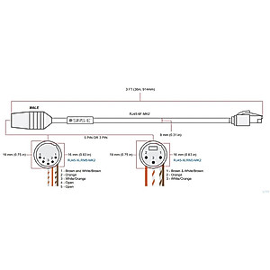 SIRS-E Heavy Duty DMX XLR 5 Pin Male to RJ45 Male 3Ft Cable Adapter for LED Lighting DMX512 Decoders