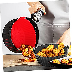 KICHOUSE 2pcs Fryer Pad Nonstick Bakeware Toaster Air Fryer Resin Tray Oven Pot Oven Baking Pan Reusable Air Fryers Pot Pot for Air Fryer Air Fryer Baking Pot Air Fryer Baking Pads Steamer