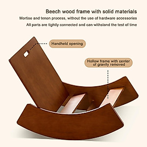 NRNQMTFZ Fabric Rocking Chair,Mid-Century Glider Rocker with Padded Seat,Seat Wood Base,Upholstered Rocking Chair,for Patio, Backyard, Balcony, Porc(Yellow)