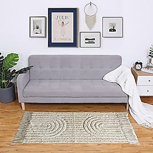 Zeeinx Boho Bathroom Rugs 2'x3' Cotton Hand Woven Area Rug with Tassels Machine Washable Rainbow Rug Cute Bathroom Rugs Throw Rug for Laundry Bedroom Living Room Kitchen