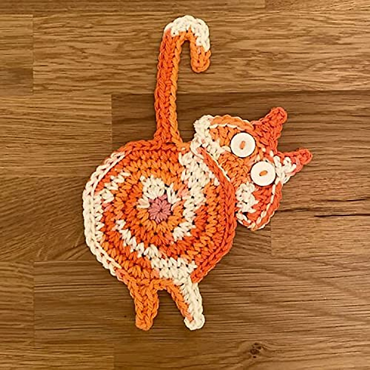 Graceice 3PCS Cat Coaster Woven Creative Cute Insulation Coffee and Tea Desktop Gifts