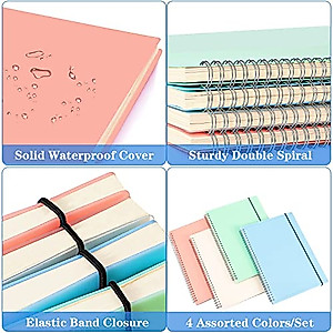 Amanple Graph Paper Notebook, 8.5" x 11" Spiral Notebook, A4 Graph Notebook Journal, 5mm Graphing Grid Notebook for Math, Lab, Engineering, School, 24PCS Index Tabs, Assorted Pastel Notebook Pack
