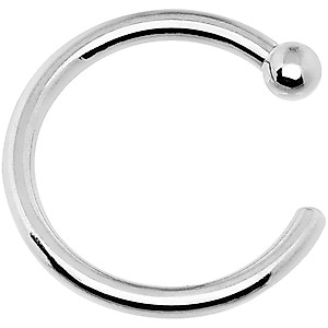 Body Candy Tiny Nose Hoop 20 Gauge 1/4 Small Diamenter Solid 14k White Gold 6mm Nose Hoop