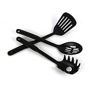 LMMDP 6 PCS Kitchen Utensils Set Non-Stick Dishwasher Safe Cooking Tools Spoon, Slotted Spoon, Spatula, Skimmer, Ladle, Pasta Server