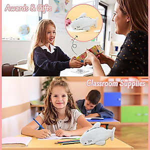 SANDOO Cool Shark Organizer Pouch - Fish Shaped Pouch for Organization for Kids,Funny Pouch, Cute Portable Pouch with Zipper for Boys Girls Teens Office Travel Plush Accessory, Birthday Gift