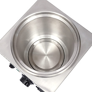 LIYUANJUN Nacho Cheese Warmer, 2.6QT Commercial Hot Fudge Warmer Butter Buttery Topping Chili Dispenser Pump Stainless Steel Cheese Dispenser Machine 86-230℉ 800W 110V (Silver)