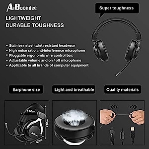 Xbox One Headset with Mic LED Light On Ear Gaming Headphone PS4,3.5mm Wired Gaming Headset for PC Mac Laptop Nintendo Switch Gamer Headphone (Black)