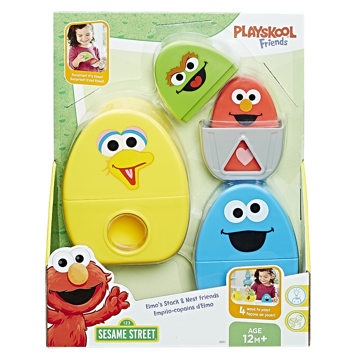 Sesame Street Playskool Friends Elmo’s Stack & Nest Friends for 12 months to 1188 months