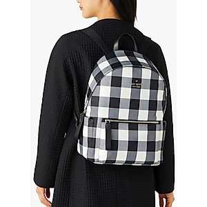 Kate Spade New York Chelsea Large Backpack, Black/White Gingham.