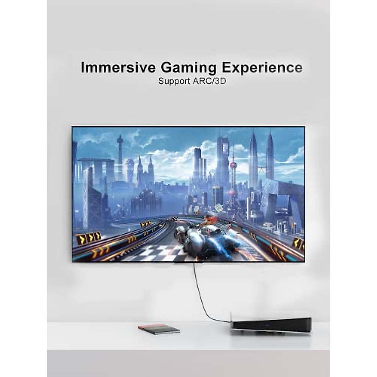 CableCreation 4K HDMI Cable, 6 Feet Upward Angle 270 Degree Vertical Right 4K HDMI Cable, Support 4K Ultra HD, 3D Video, Ethernet, Audio Return Channel, Black