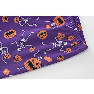 CYCHELRY Black Pumpkin Pajamas for Girls Size 7 Snug Fit Cotton PJS Kids Sleepwear Cute Children Jammies Set