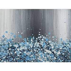 Hand Painted Abstract Blue Wall Art 46x23 Inches, Large Wall Paintings with 3D Effect, Textured Canvas Wall Art for Living Room, Bedroom, etc.