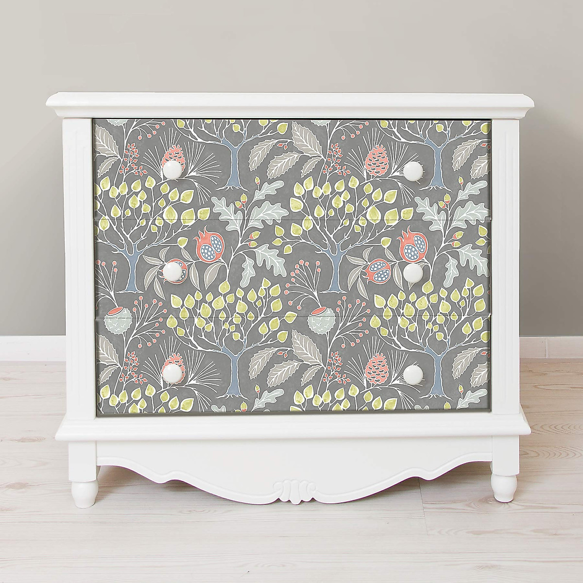 NuWallpaper NU3039 Groovy Garden Grey Peel & Stick Wallpaper, Multicolor