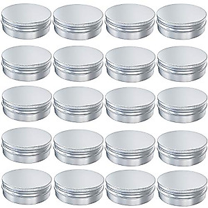 Goiio Aluminum Tin Jar Refillable 20 Pcs Container 30 ML, with Screw Lid, Silver