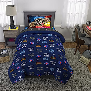 Franco Kids Bedding Super Soft Comforter and Sheet Set, 4 Piece Twin Size, WWE