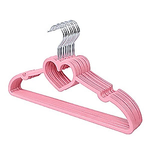 NC Pink Heart-Shaped Bow Love Plastic Clothes Hanger Household Anti-Skid Student Dormitory Anti-Skid Clothes Hanging Support Love Heart-Shaped White