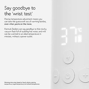 BuubiBottle Portable Milk Warmer for Baby by Quark - Rechargeable USB Bottle Warmer for Breastmilk, Water & Formula - Precise Temperature Control up to 122ºF - Breast Milk Warmer with LED Display