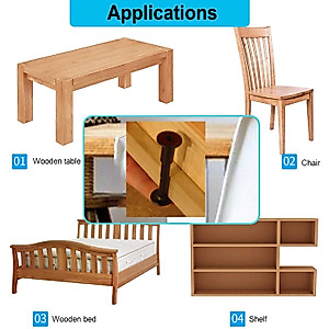 cSeao 10-Pack M6 x 15mm Black Countersunk Socket Cap Bolts Barrel Nuts Kit for Furniture Chairs Bed Crib