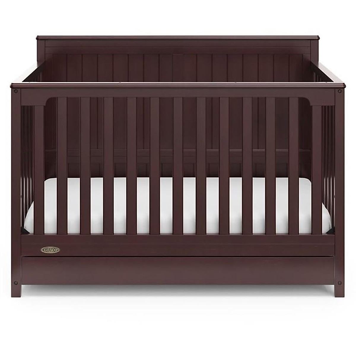Home Square 2-Piece Set with Convertible Crib & 6 Drawer Dresser in Espresso