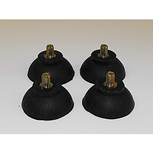 JL Missouri Parts 4X #8-32 1/4" Screw in 1" Rubber Suction Cups, 7/16" Tall, Made in USA Foot Isolator