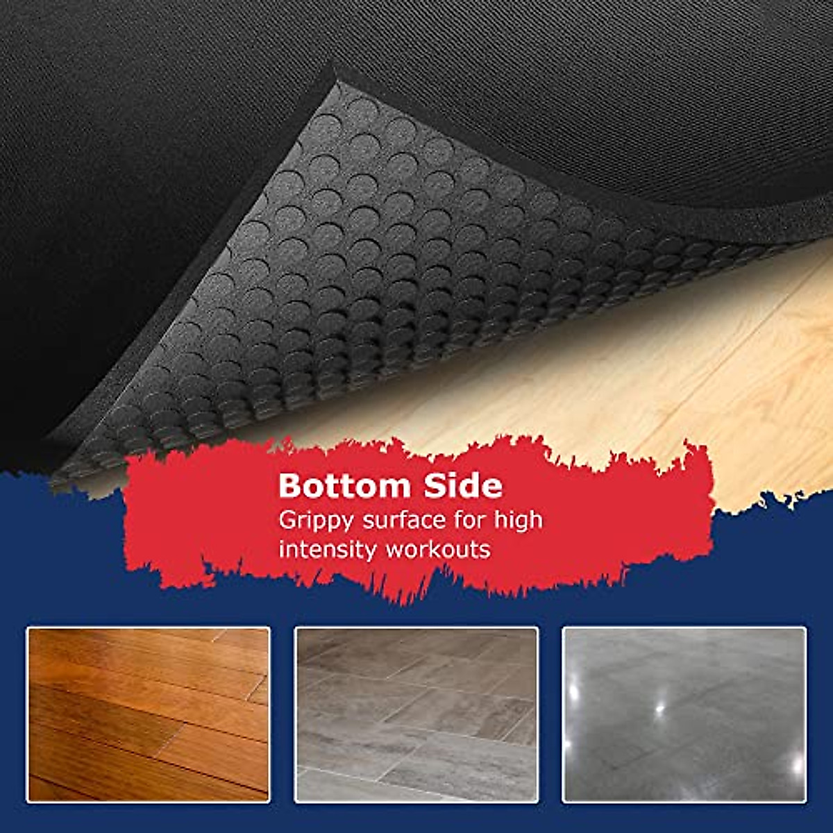 Elevens Large Exercise Mat 9 x 6 ft 7mm Thick Premium Ultra-Durable Non-Slip Workout Mat for Home Gym Flooring, Ideal for Cardio, Fitness, Non-Toxic, Non-Slip Barefoot Exercise Yoga Mat black