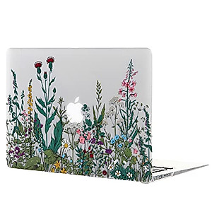 iDonzon Case for MacBook Air 13 inch (A1466/A1369, 2010-2017 Release), 3D Effect Matte Clear See Through Hard Cover & Keyboard Cover Only Compatible Older Version Mac Air 13.3 inch - Garden Flowers