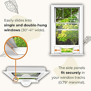 Skybox Window Bird Feeder Inside House - 180 Clear View of Birds Feeding - Bird Box Fits Windows 30-41 inches - Including Rain Cover Slide