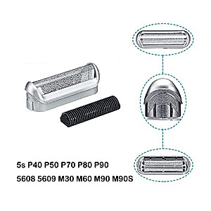 Electric Shaver Replacement Head for Braun Series 5, Electric Shaver Replacement Heads,5s Replacement Foil & Cutter for Compatible with Braun M90 M60 P40 P50 P60 P70 P80 555 575