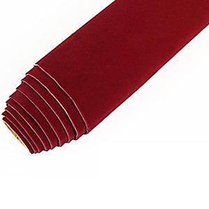 Self Adhesive Velvet Fabric StickyFelt Sheets ，Jewelry， Drawer Liners Craft Fabric Peel and Stick Paper 17.78 x 199.78 cm(Red)