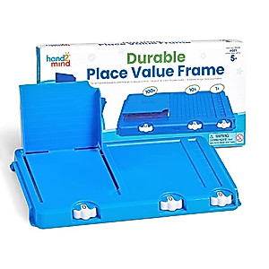 hand2mind Durable Place Value Frame, Base Ten Frames Place Value Blocks, Math Manipulatives Kindergarten, Base 10, Plastic Base Ten Blocks Frame, Math Classroom Supplies, Homeschool Curriculum