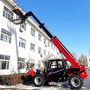 Double Telescopic Forklift Boom Loader for Container Bundle Stone Glass slabs Loading and unloading Handler from 14m Lifting
