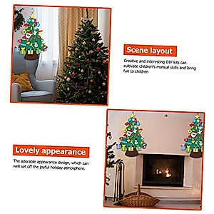 BESTOYARD 2 Sets Felt Christmas Tree Wall Hanging Decor Kids Decor Mantel Decor Xmas Decoration Christmas Tree Hanging Ornaments Felt Christmas Tree Wall Hanging Christmas Decoration Manual