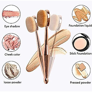 DNHCLL Oval Makeup Brush Set Upgraded Fast Flawless Application Toothbrush Foundation Concealer Blusher Liquid Cream Powder Cosmetic Blending Tools