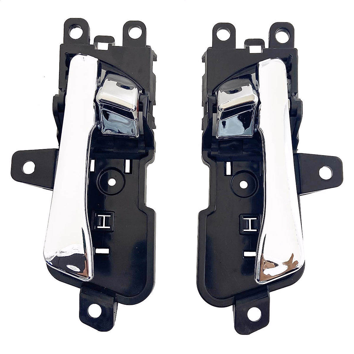 Cheriezing Interior Door Handle Chrome Compatible with Sonata 2011 2012 2013 2014 - Front or Rear Left Driver and Right Passenger Side Replace# 82610-3S010, 82620-3S010 (1 Set) Inside