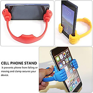DOITOOL 6Pcs Thumbs Up Cell Phone Stands, Adjustable Mobile Smartphone Holder, Flexible Cellphone Tablet Computer Display Stand for Home Office (Random Color)