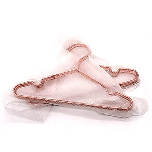 Koobay 12.6" Rose Gold Copper Kids Baby Hangers 10Pcs, Strong Metal Children Clothes Hangers for Closet, Space Saving Children Hanger for Toddler Coats Pants