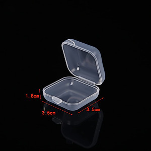 UUYYEO 20 Pcs Mini Clear Plastic Box Earplug Storage Box Square Jewelry Beads Storage Container with Lid