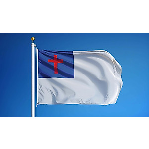 Christian Flag 3x5 Outdoor Made in USA Embroidered,Heavy Duty Nylon,Sewn Stripes, Stronger Brass Grommets,Christianity Easter Day,Jesus Flags Flags Perfect for Outside