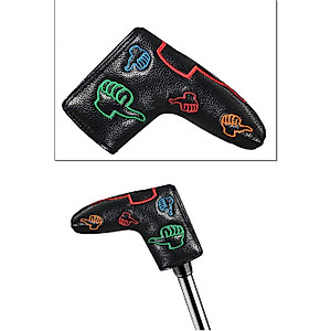 DBYAN Black Thumb Patterned Design Blade Golf Putter Head Cover with Velcro Closure