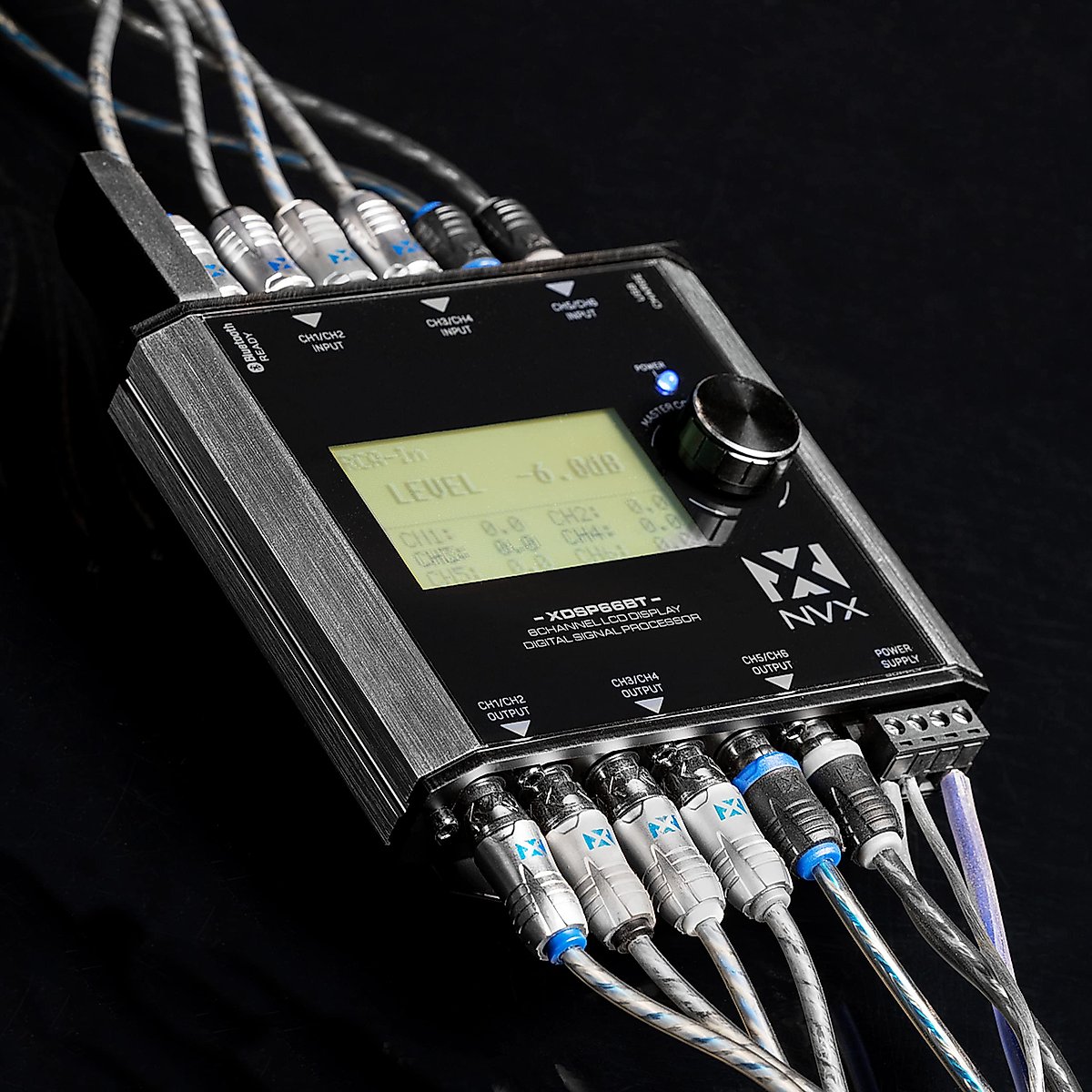 NVX XDSP66BT 6-Channel X-Series 15 Band Parametric EQ Digital Signal Processor (DSP) with 2.75" LCD Display and Includes Bluetooth USB Adapter for Music Streaming