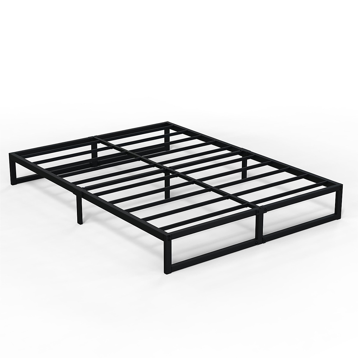 Richwanone 8 Inch Bed Frame Full Metal Platform Mattress Foundation with Steel Slat Support, No Box Spring Needed, Easy Assembly, Black