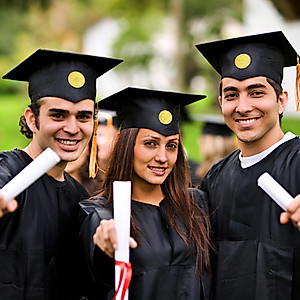 Lucleag 360 PCS Embossed Graduation Envelope Seals Stickers, 2024 Gold Foil Self Adhesive Graduation Diploma Grad Hat Sealing Stickers for Envelopes Candy Graduation Party Favor Decal, 1.5 inch